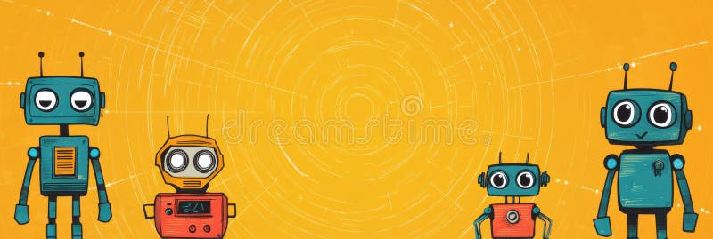 Creative Preschool Tech Theme with Friendly Robots and Gadgets in ...