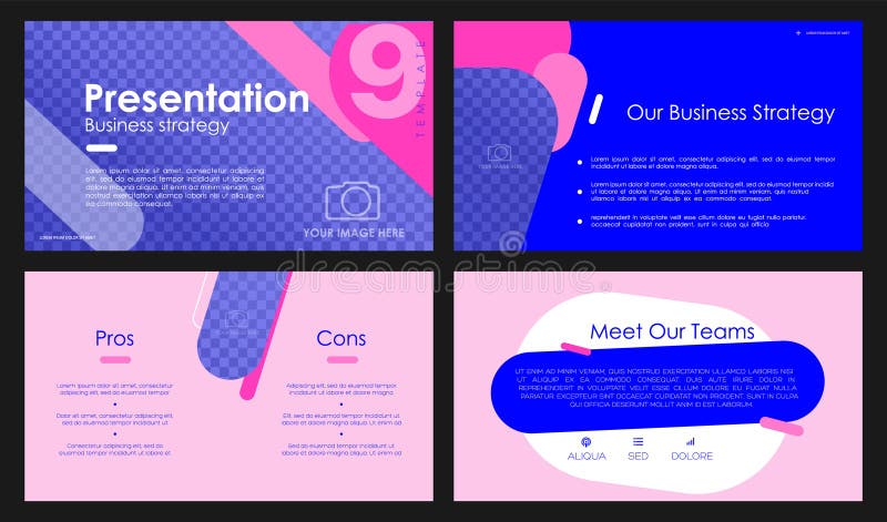 Creative Presentation Templates Elements on a Purple Background. Vector ...