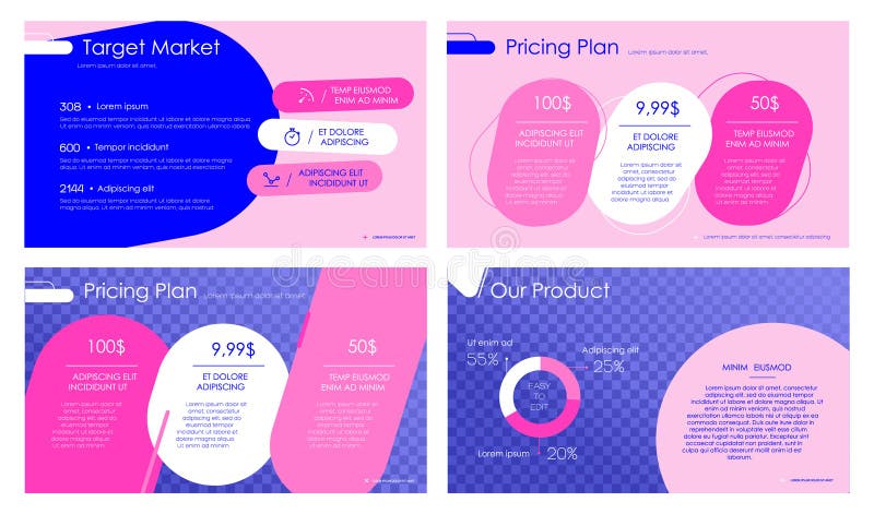 Creative Presentation Templates Elements on a Purple Background. Vector ...