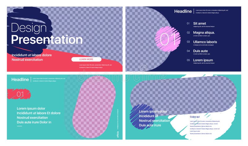 Creative Presentation Templates Elements on a Purple Background. Vector ...