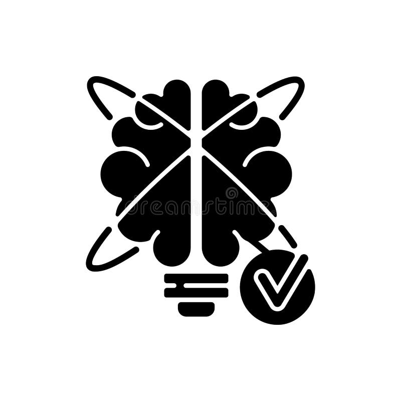 Creative Problem Solving Black Glyph Icon Stock Vector - Illustration ...