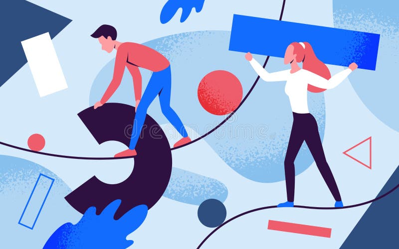 Creative Problem Solving, People Holding Abstract Figures and Forms ...