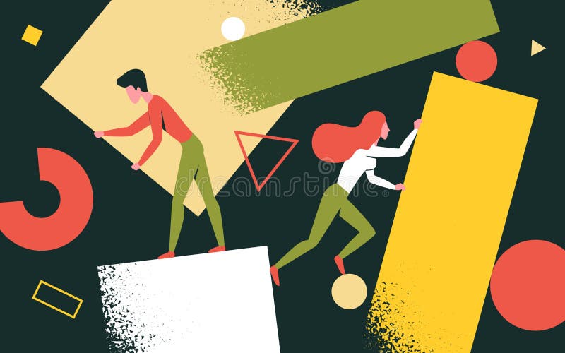 Creative Problem Solving, People Holding Abstract Figures and Forms ...