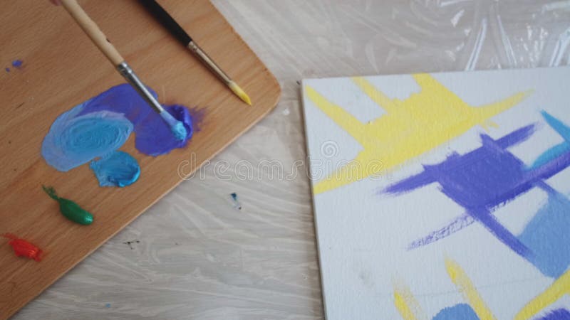 Creative Process Abstract Painting Art Tools Muse Stock Footage - Video ...