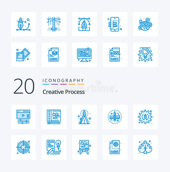 20 Creative Process Blue Color Icon Pack Like Target Process Creative ...