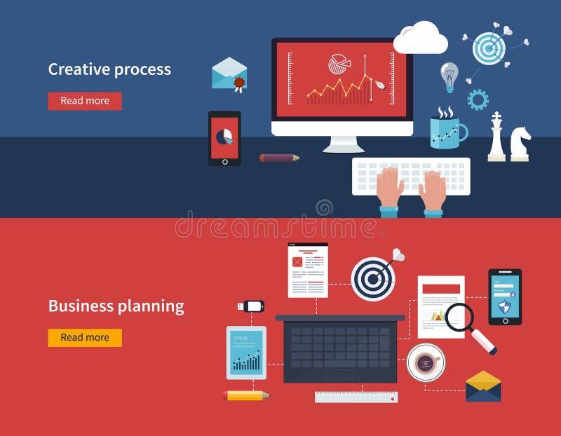 Creative Process and Business Planning Stock Vector - Illustration of icon, design: 50277504