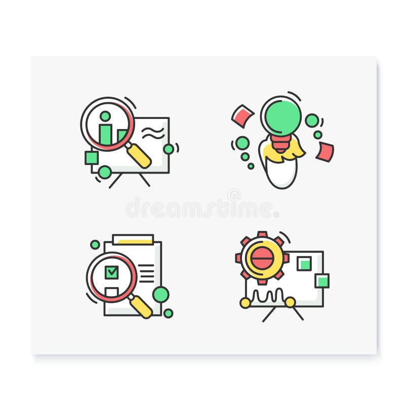 Creative Process Color Icons Set Stock Illustration - Illustration of ...