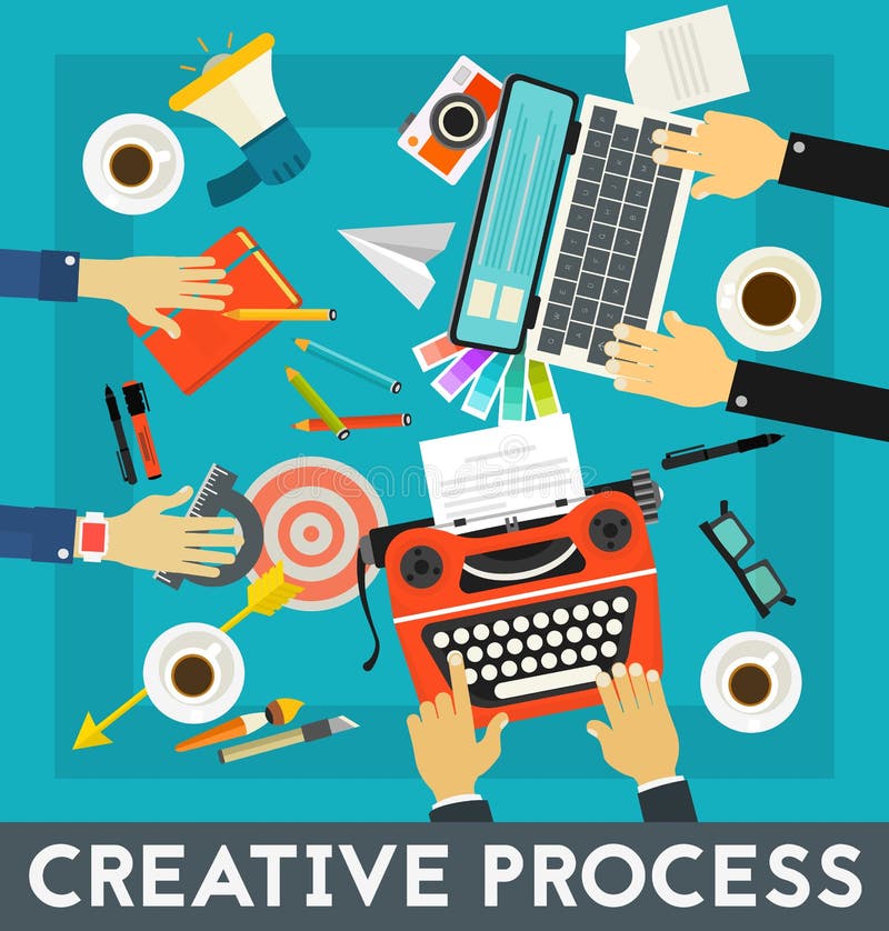 Creative Process Concept Banner Stock Vector - Illustration of drawing ...