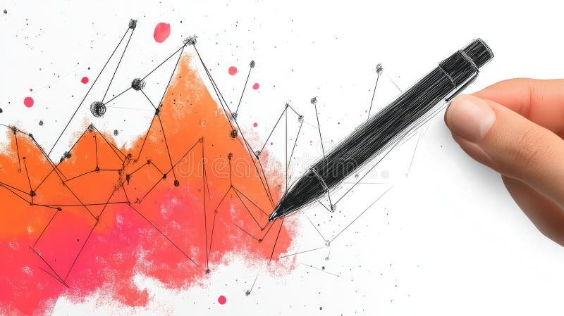 Creative Process Concept with Hand Drawing Geometric Shapes and Paint ...
