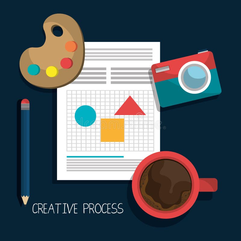 Creative Process Design with Colorful Icons Stock Vector - Illustration ...