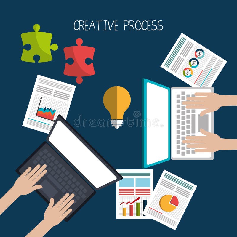 Creative Process Design with Colorful Icons Stock Vector - Illustration ...