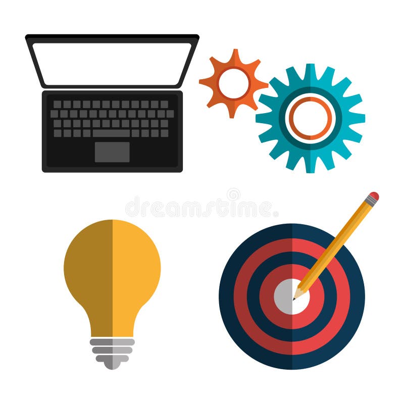 Creative Process Design with Colorful Icons Stock Vector - Illustration ...