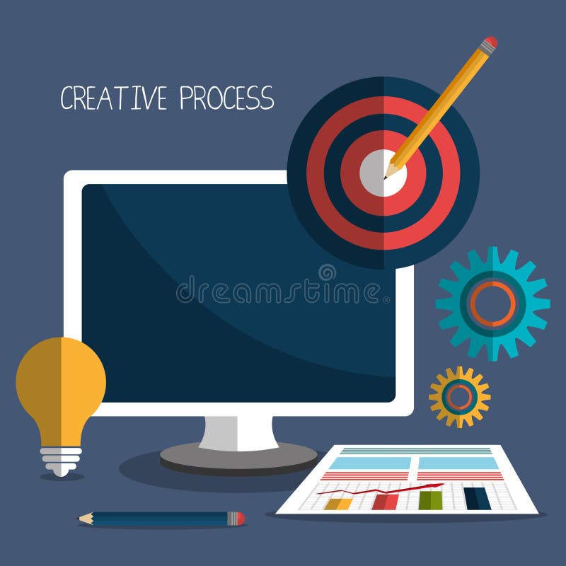 Creative Process Design with Colorful Icons Stock Vector - Illustration ...