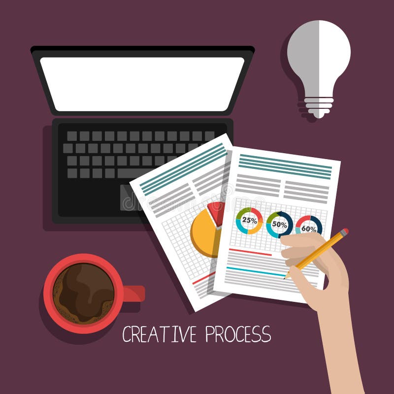 Creative Process Design with Colorful Icons Stock Vector - Illustration ...