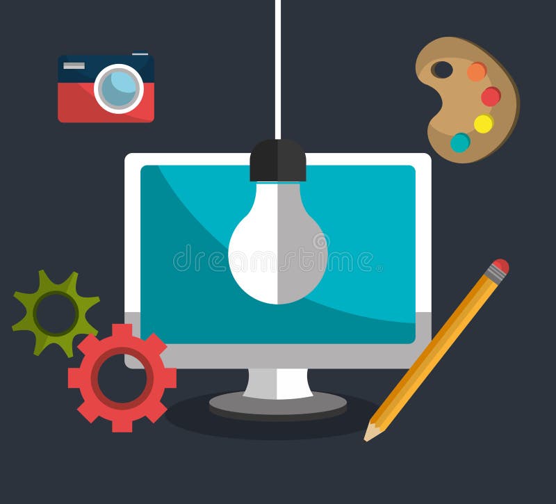 Creative Process Design with Colorful Icons Stock Vector - Illustration ...