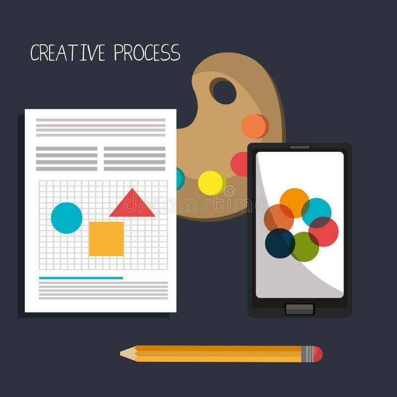 Creative Process Design with Colorful Icons Stock Vector - Illustration ...