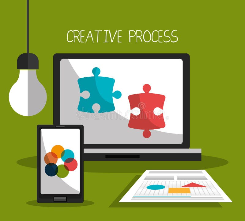 Creative Process Design with Colorful Icons Stock Vector - Illustration ...
