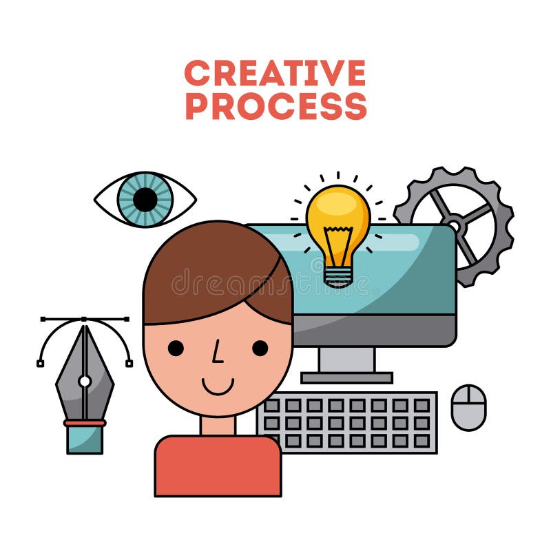 Creative Process Graphic Design Stock Illustration - Illustration of ...