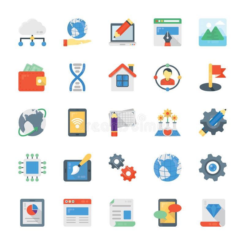 Creative Process Flat Vector Set Stock Illustration - Illustration of money, wallet: 121203806