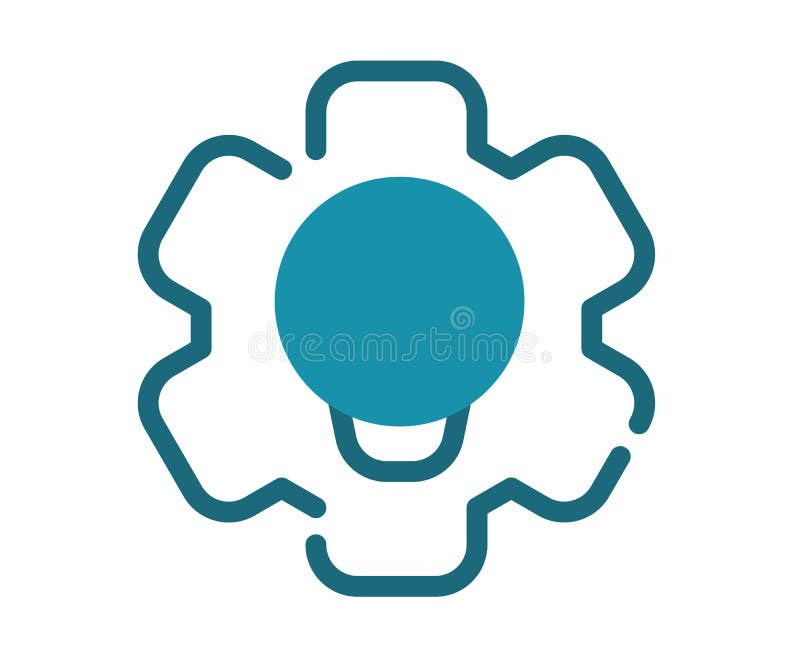 Creative Process Gear Single Isolated Icon with Solid Line and Dash ...