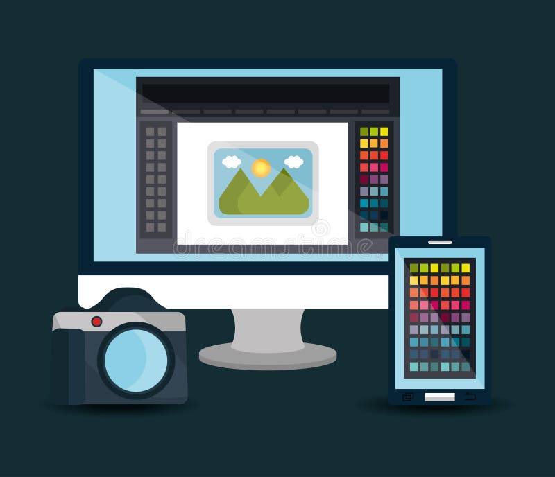 Creative Process Graphic Design Stock Illustration - Illustration of ...