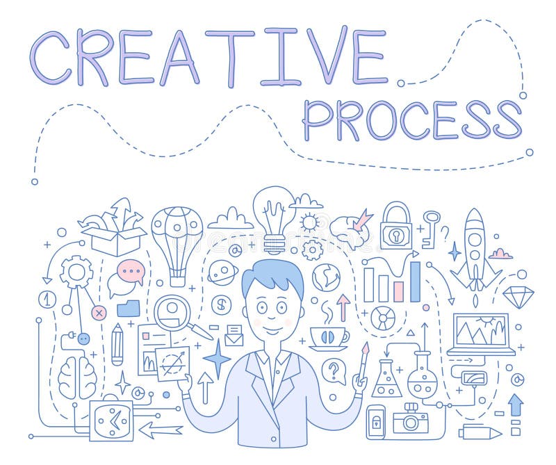 Creative Process, Handdrawn Vector Illustration Stock Vector ...