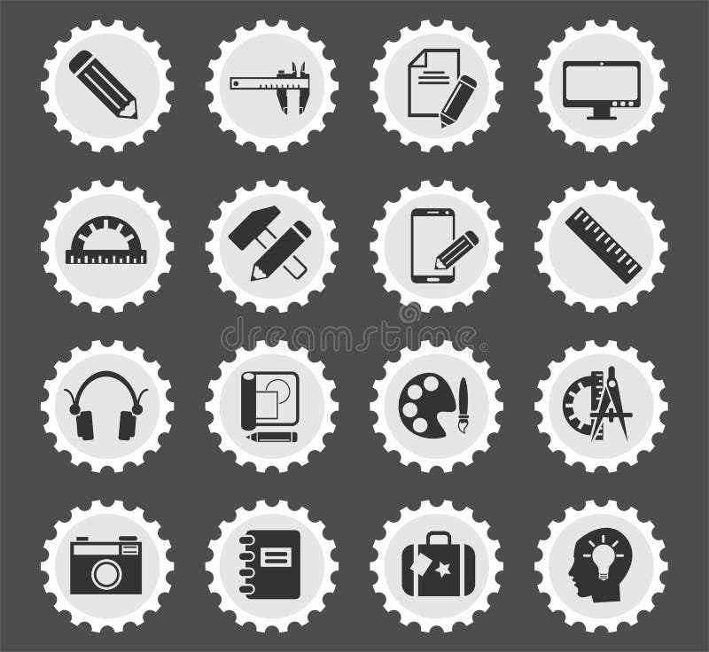 Creative process icon set stock vector. Illustration of symbol - 128490587