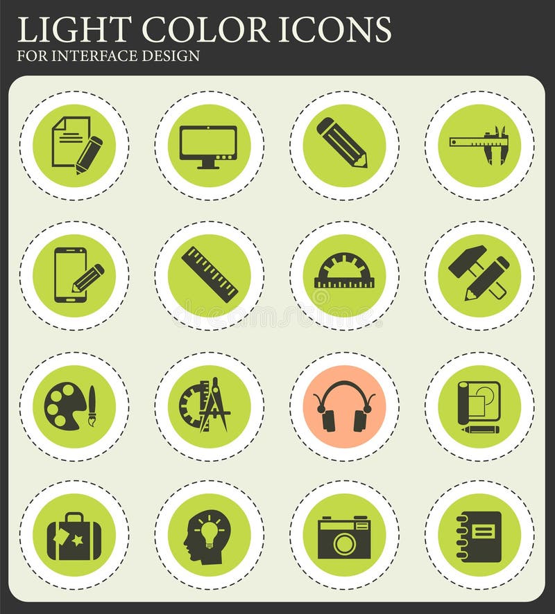 Creative process icon set stock illustration. Illustration of vernier ...