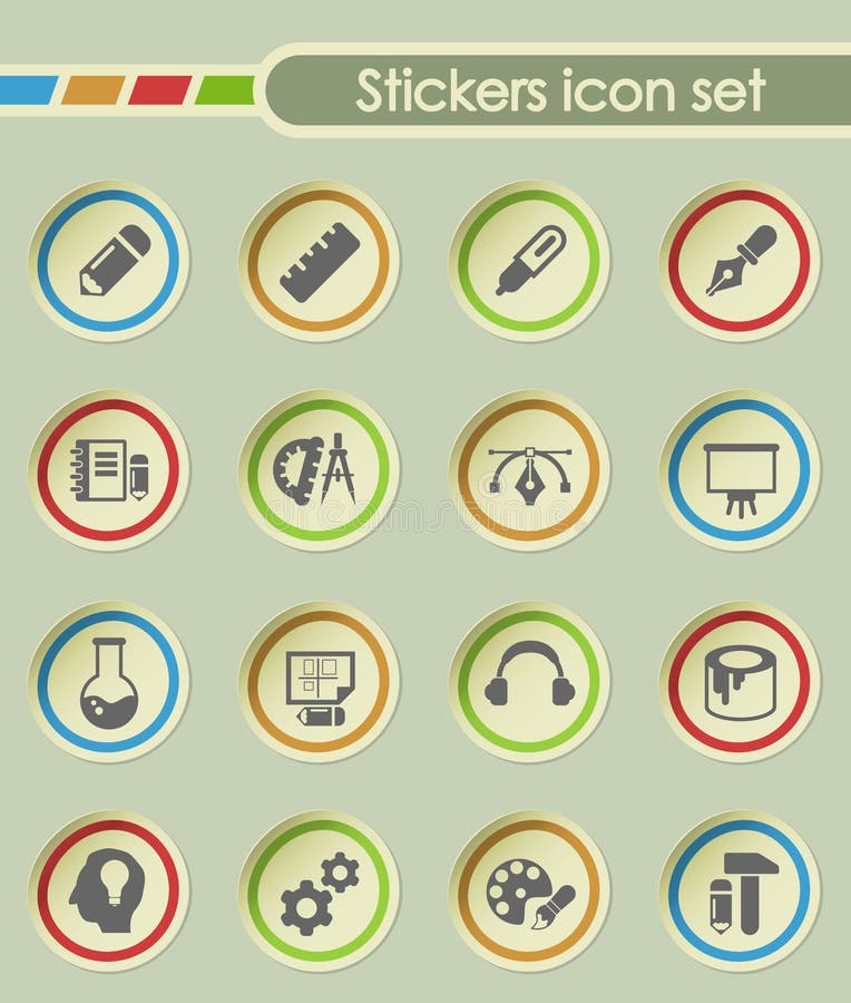 Creative process icon set stock vector. Illustration of label - 240369435