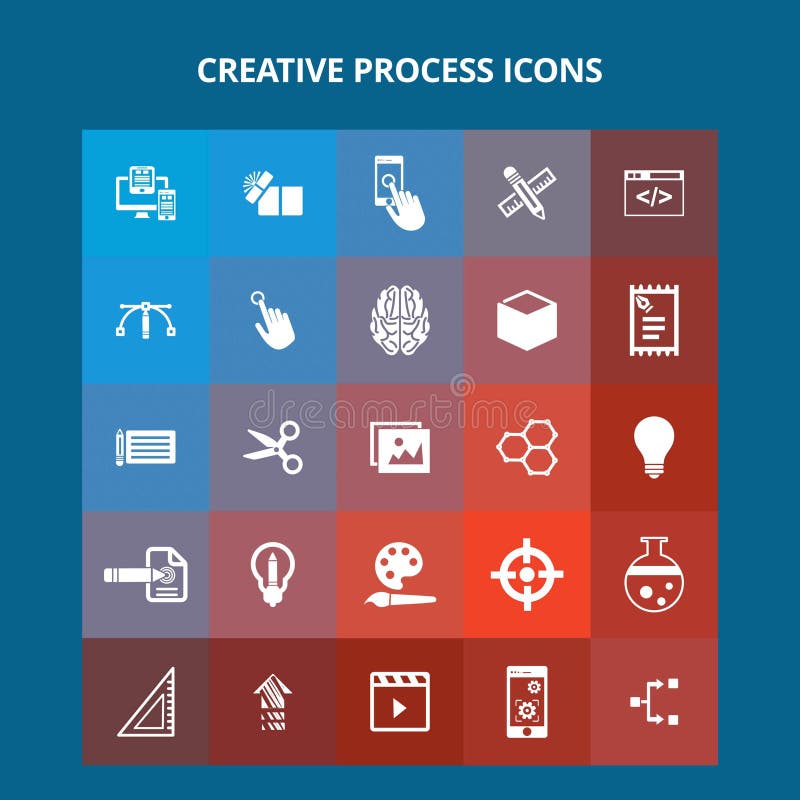 Creative Process Icons stock vector. Illustration of business - 120542670