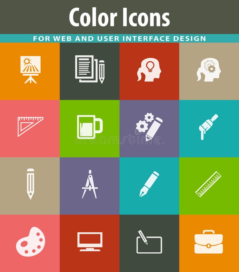 Creative process icons set stock vector. Illustration of business ...