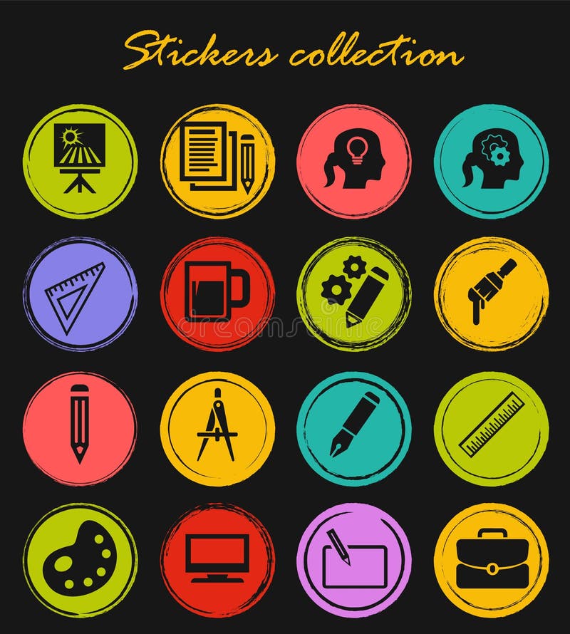 Creative process icons set stock illustration. Illustration of open ...
