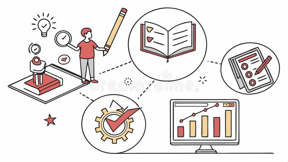 Creative Process and Idea Flow, Innovation and Design Thinking Vector ...