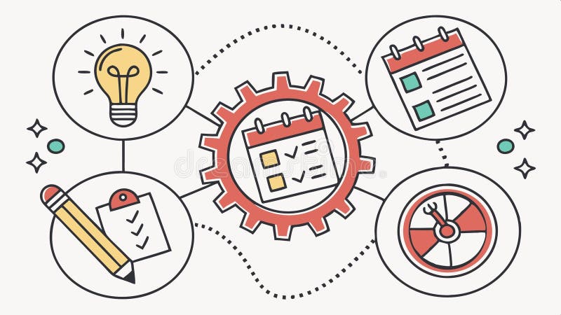Creative Process and Idea Generation Icons, Brainstorming and Innovation Vector Design ...