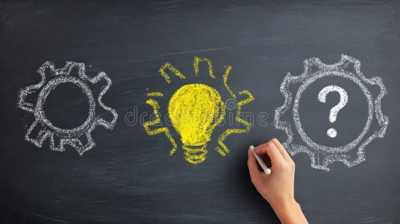 The Creative Process Illustrated with Gears, a Light Bulb, and a ...
