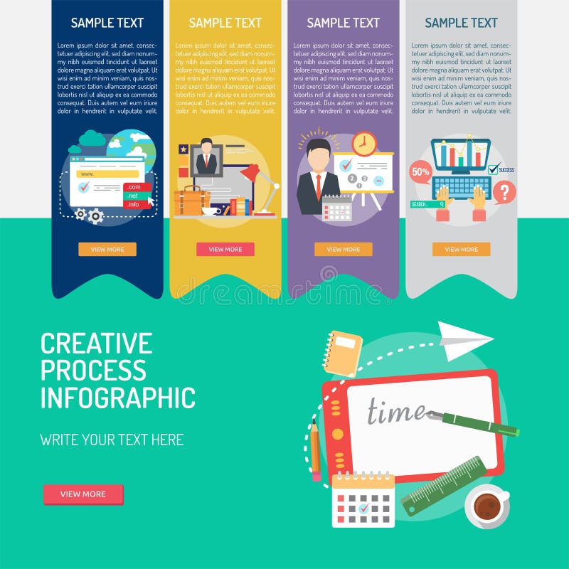 Creative Process Infographic Complex Stock Illustration - Illustration ...