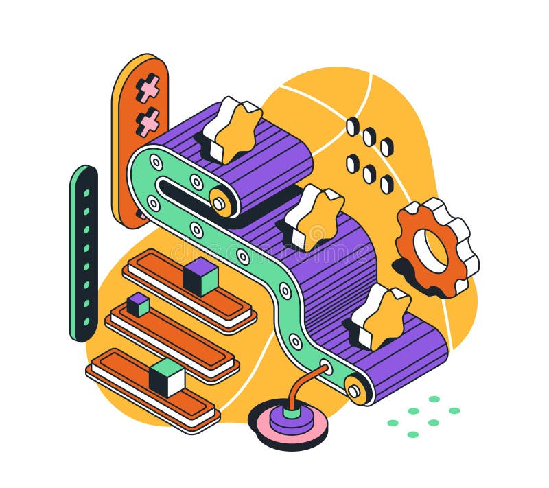 Creative Process Isometric Linear Metaphor Vector Stock Vector ...
