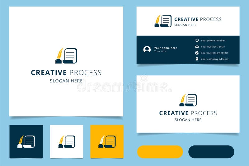 Creative Process Logo Design with Editable Slogan. Branding Book and ...