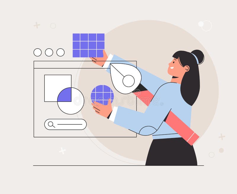 Creative Process of Making Vector Illustration for Web Ui Design ...