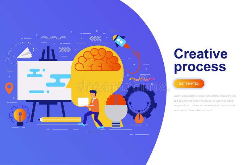 Creative Process Modern Flat Concept Stock Vector - Illustration of imagination, market: 164550894