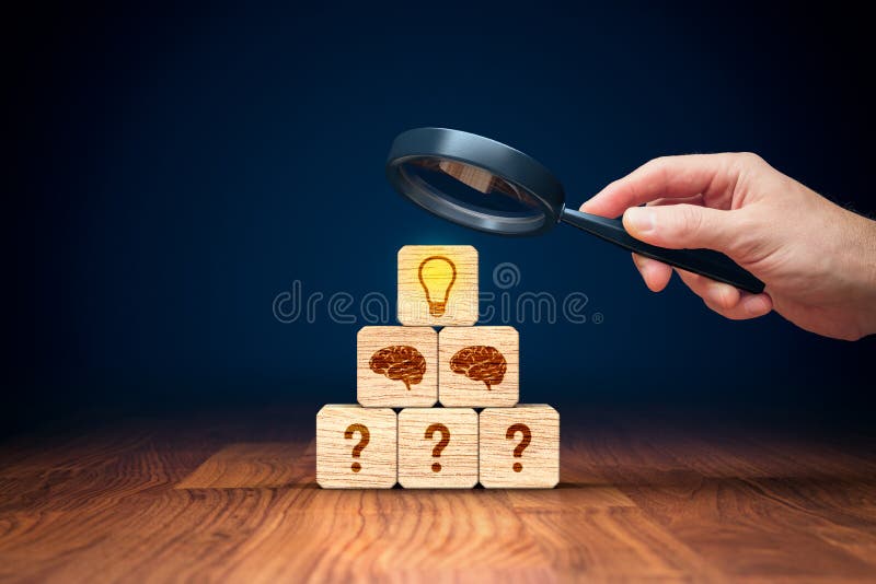 Creative Process from Questions To Idea Concept Stock Photo - Image of ...