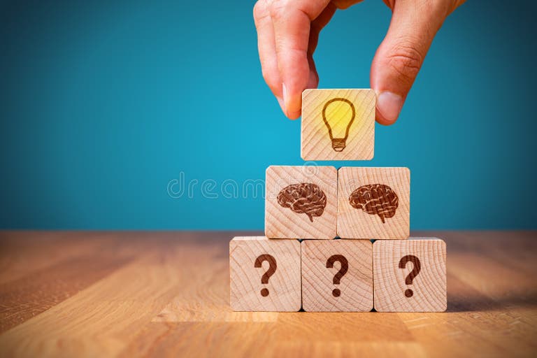 Creative Process from Questions To Idea Concept Stock Image - Image of ...
