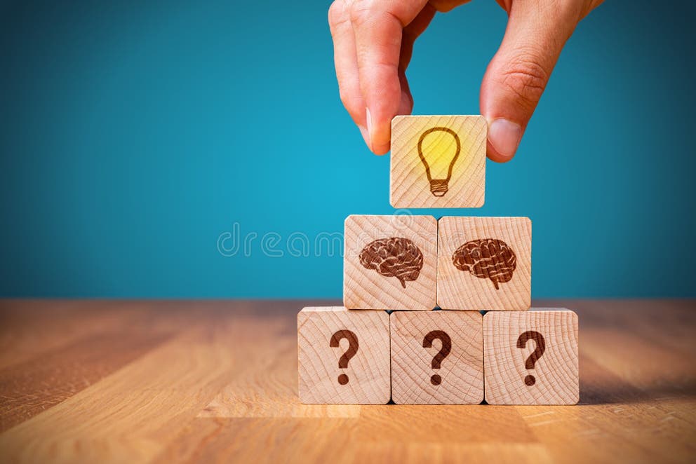 Creative Process from Questions To Idea Concept Stock Image - Image of ...