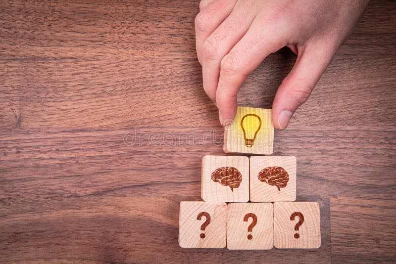 Creative Process from Questions To Idea Concept Stock Image - Image of ...