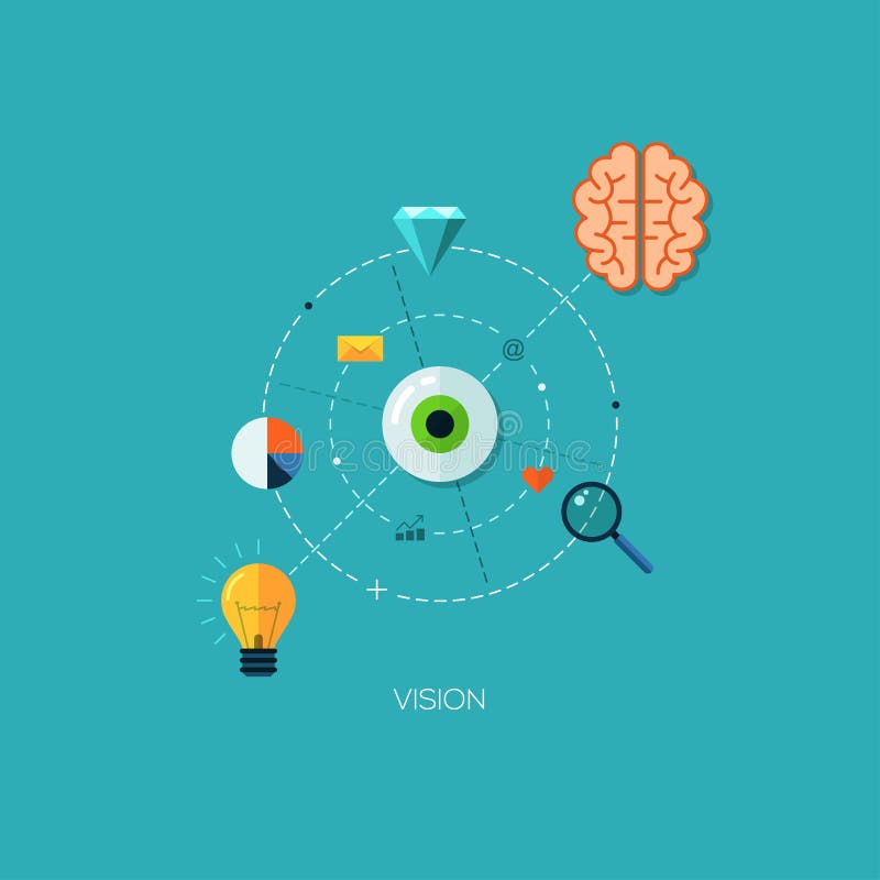 Creative Process Vision Flat Web Infographic Technology Online Service ...