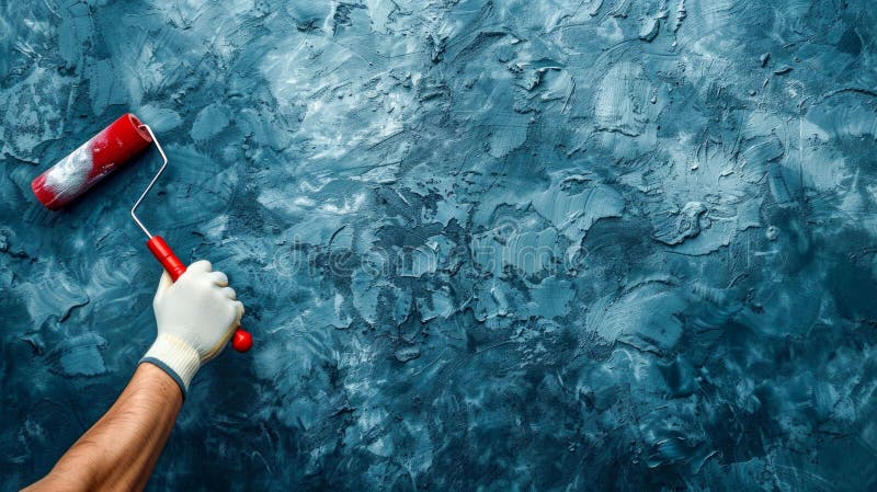 Creative Process of Wall Painting with Textured Effects. Generative Ai ...