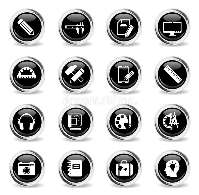 Creative process icon set stock vector. Illustration of process - 126316874