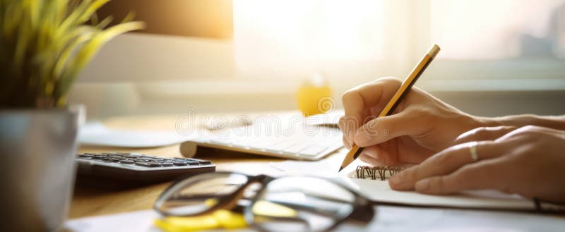 The Creative Process of Writing in a Sunny Office Workspace..AI ...