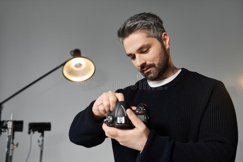 Creative Professional Capturing Moments in a Stock Photo - Image of ...