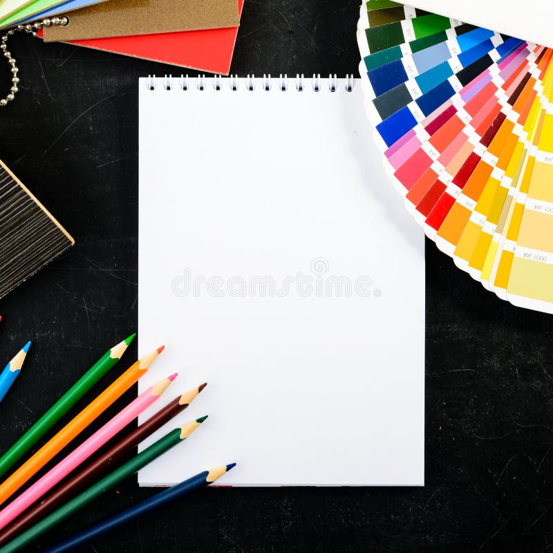 Creative Professional Modern Designer Workplace in the Office. C Stock ...